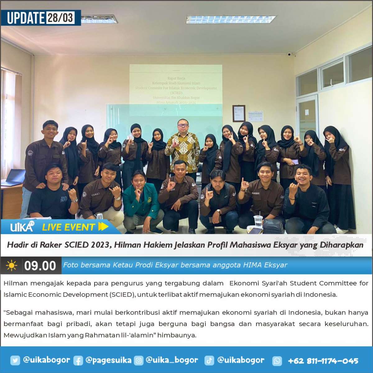 Hadir di Raker SCIED 2023, Hilman Hakiem Jelaskan Profil Mahasiswa ...