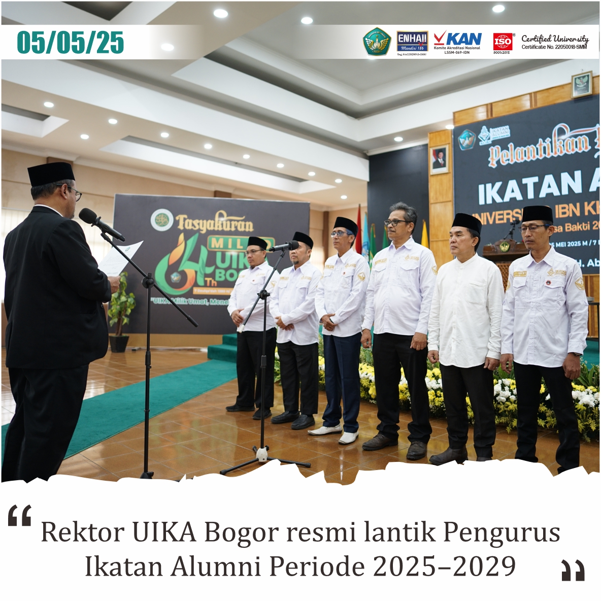 Rektor UIKA Bogor resmi lantik Pengurus Ikatan Alumni Periode 2025–2029