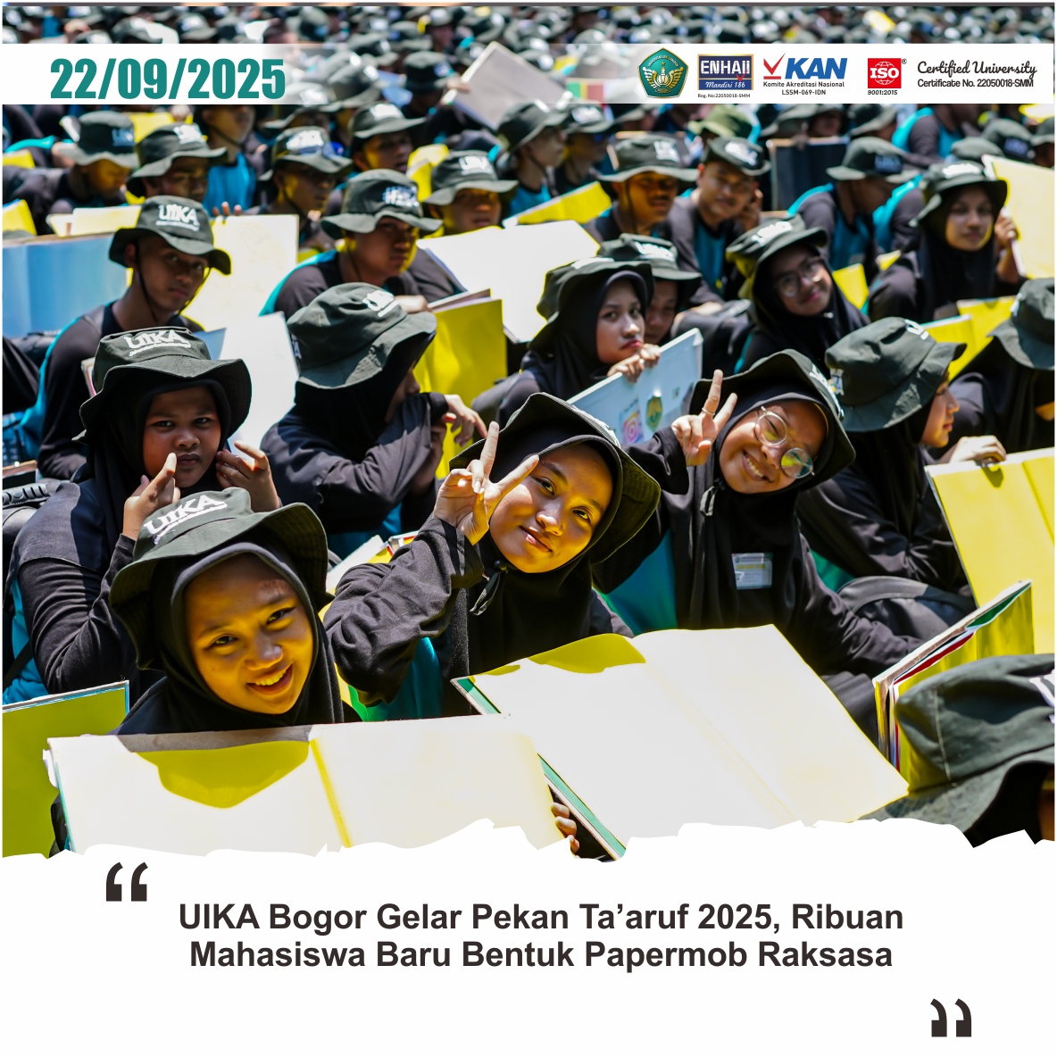 UIKA Bogor Gelar Pekan Ta’aruf 2025, Ribuan Mahasiswa Baru Bentuk ...